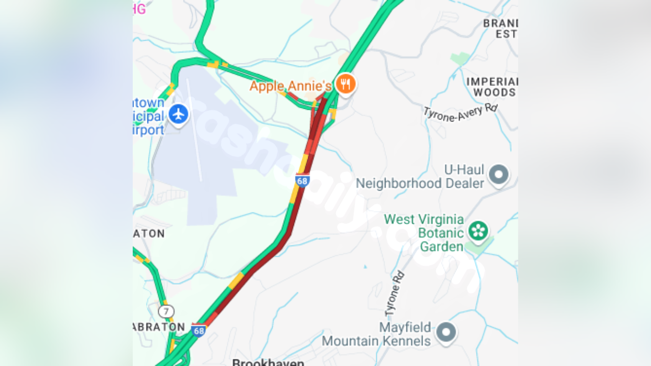I-68 east closed due to vehicle crash - CrashDaily.com