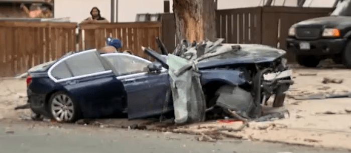 Vehicle crashes into tree after 2-car collision i… - CrashDaily.com